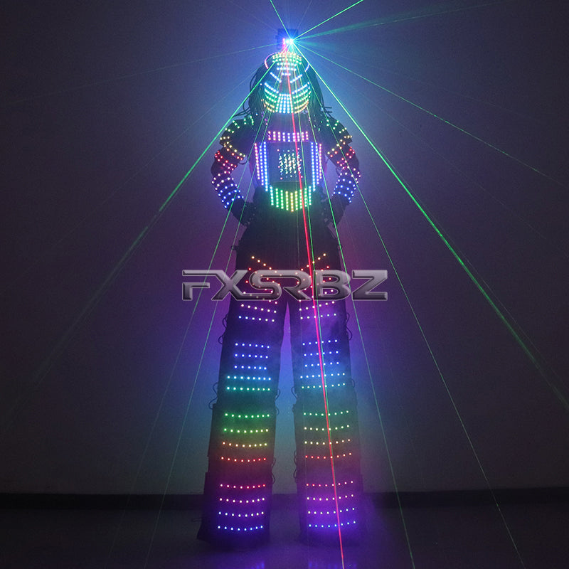 Full Color Pixel LED Robot Suit Costume Traje LED Suit Dress Clothes S