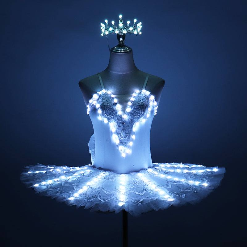 Full Color Pixel LED Ballet Skirt Light Up Luminous Dresses White LED ...