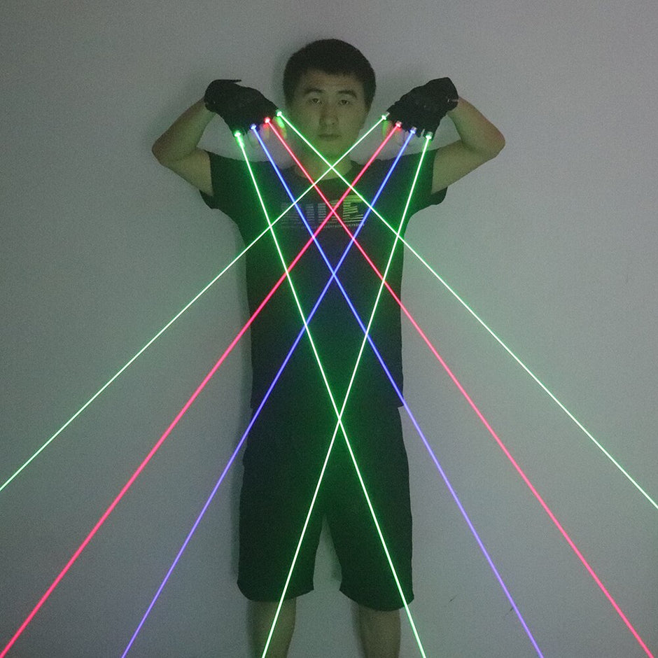 Laser gloves LED gloves Laser beam gloves Magician luminous gloves ...