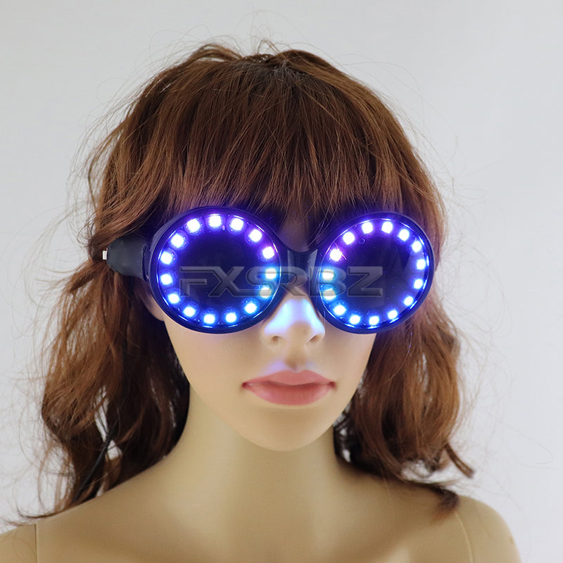 Full Color LED Glasses Rainbow Neon Light Glasses USB Port Rezz Lumino ...