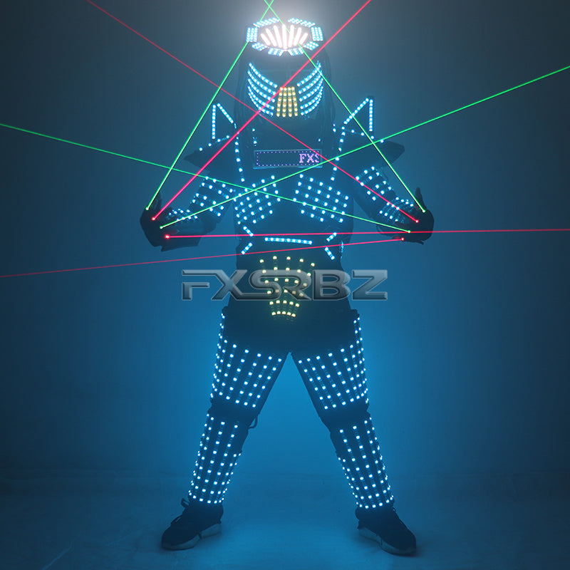 LED Robot Suit Costume Stage Dance RGB Luminous Armor Nightclub Bar Li