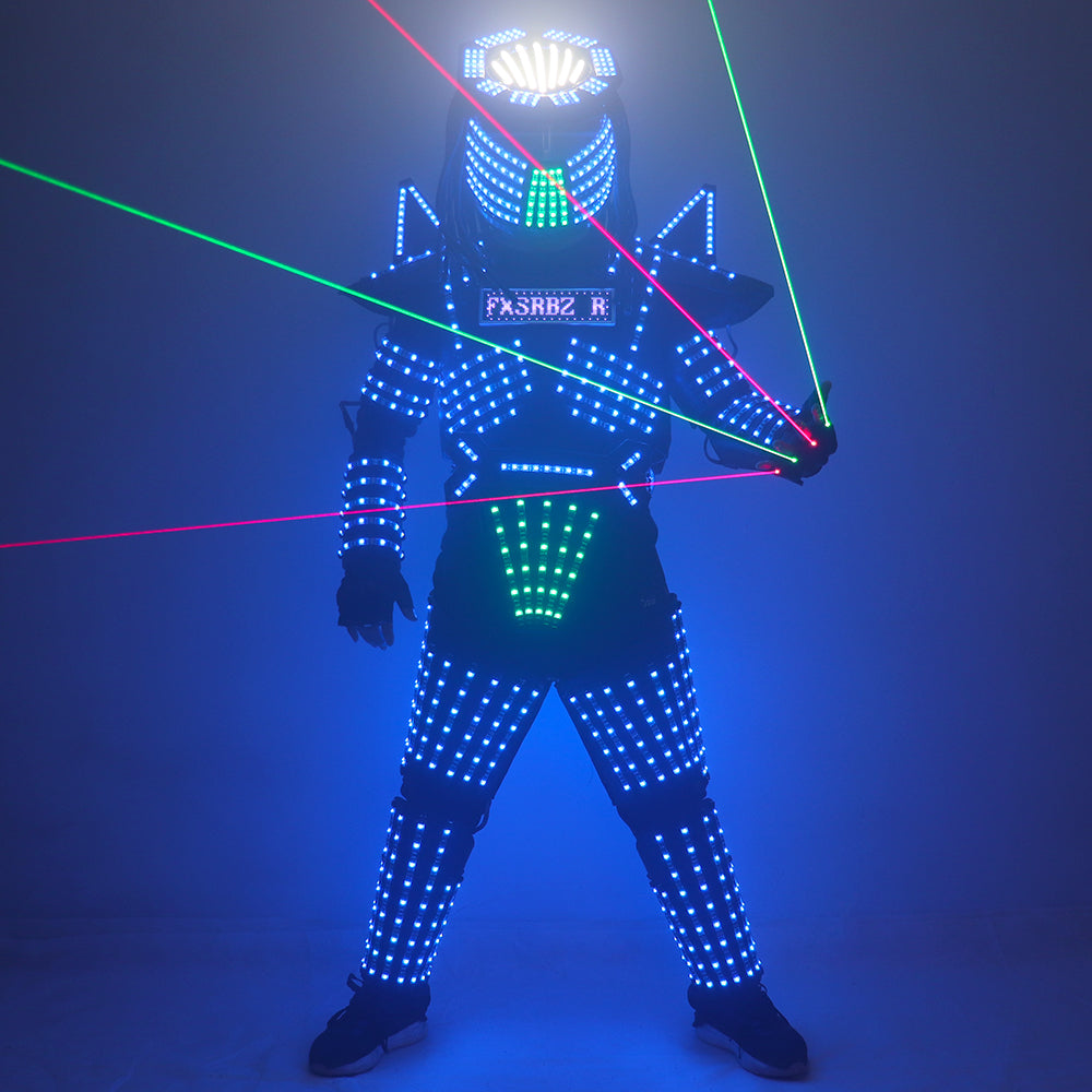 LED Robot Suit Costume Stage Dance RGB Luminous Armor Nightclub Bar Li